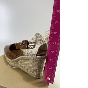 Christian Louboutin | Shoes | Amelina 9mm Calf Ali Embossed Jute Wedges ...